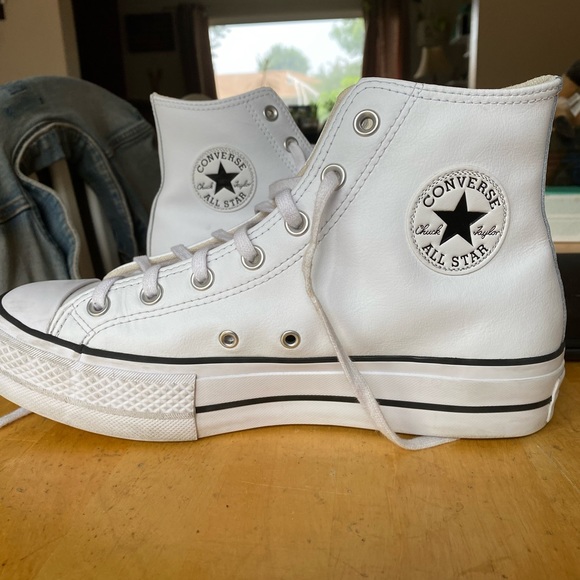 Converse | Shoes | Chuck Taylor All Star Lift Platform Leather Converse ...